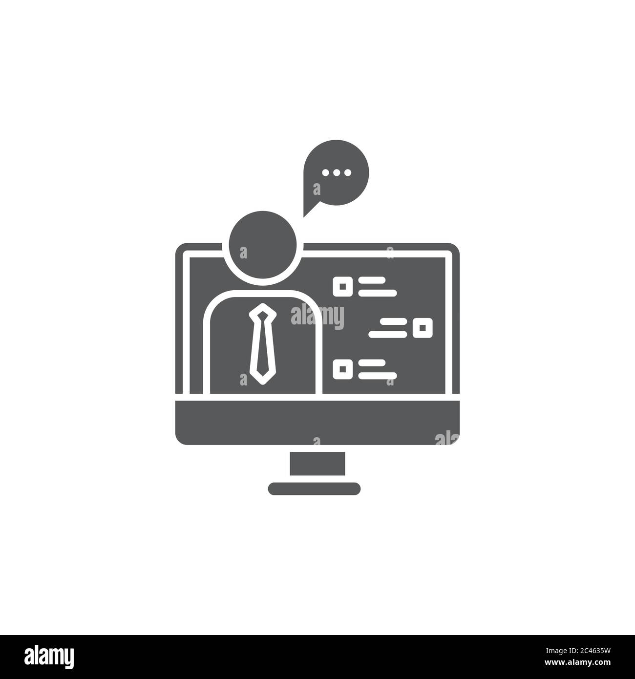 Online consulting vector icon symbol isolated on white background Stock ...