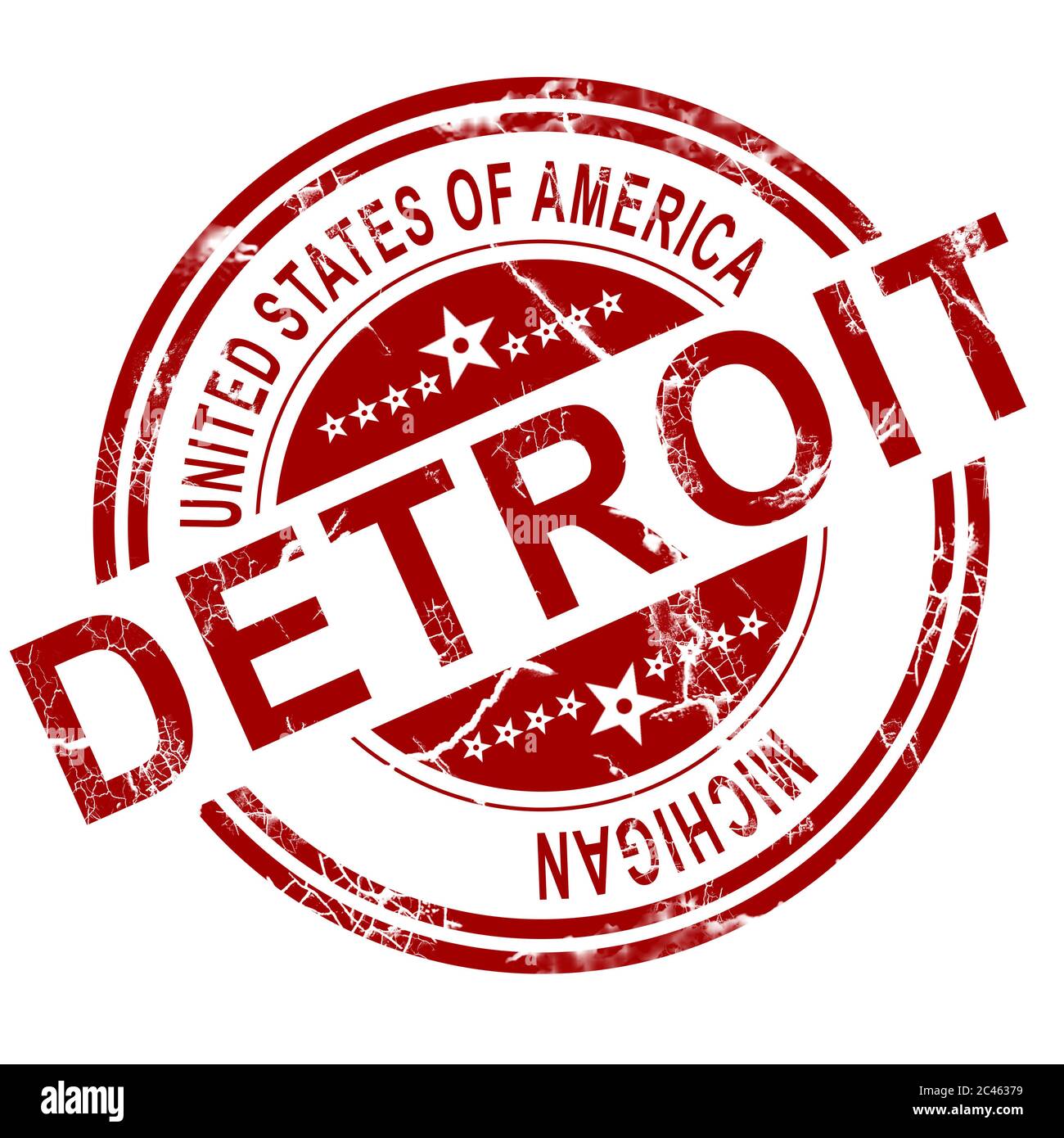 Red Detroit with white background, 3D rendering Stock Photo - Alamy