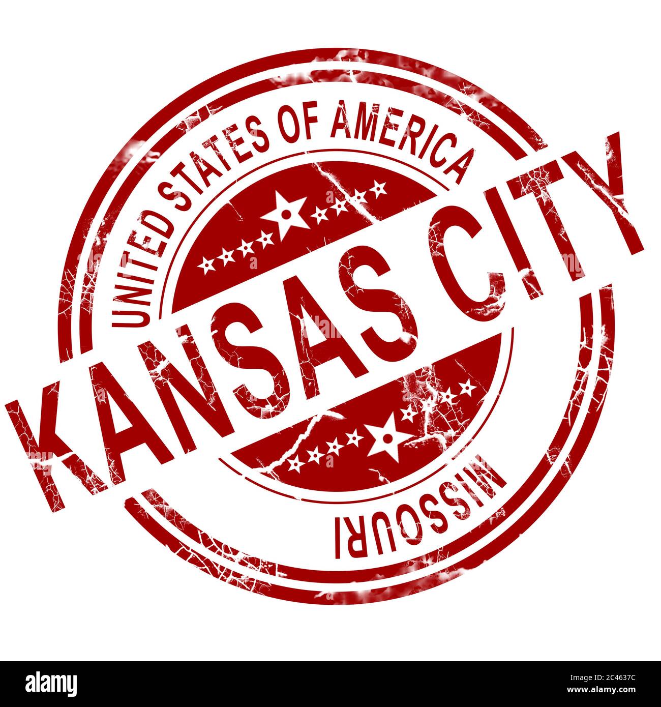 Red Kansas City with white background, 3D rendering Stock Photo - Alamy