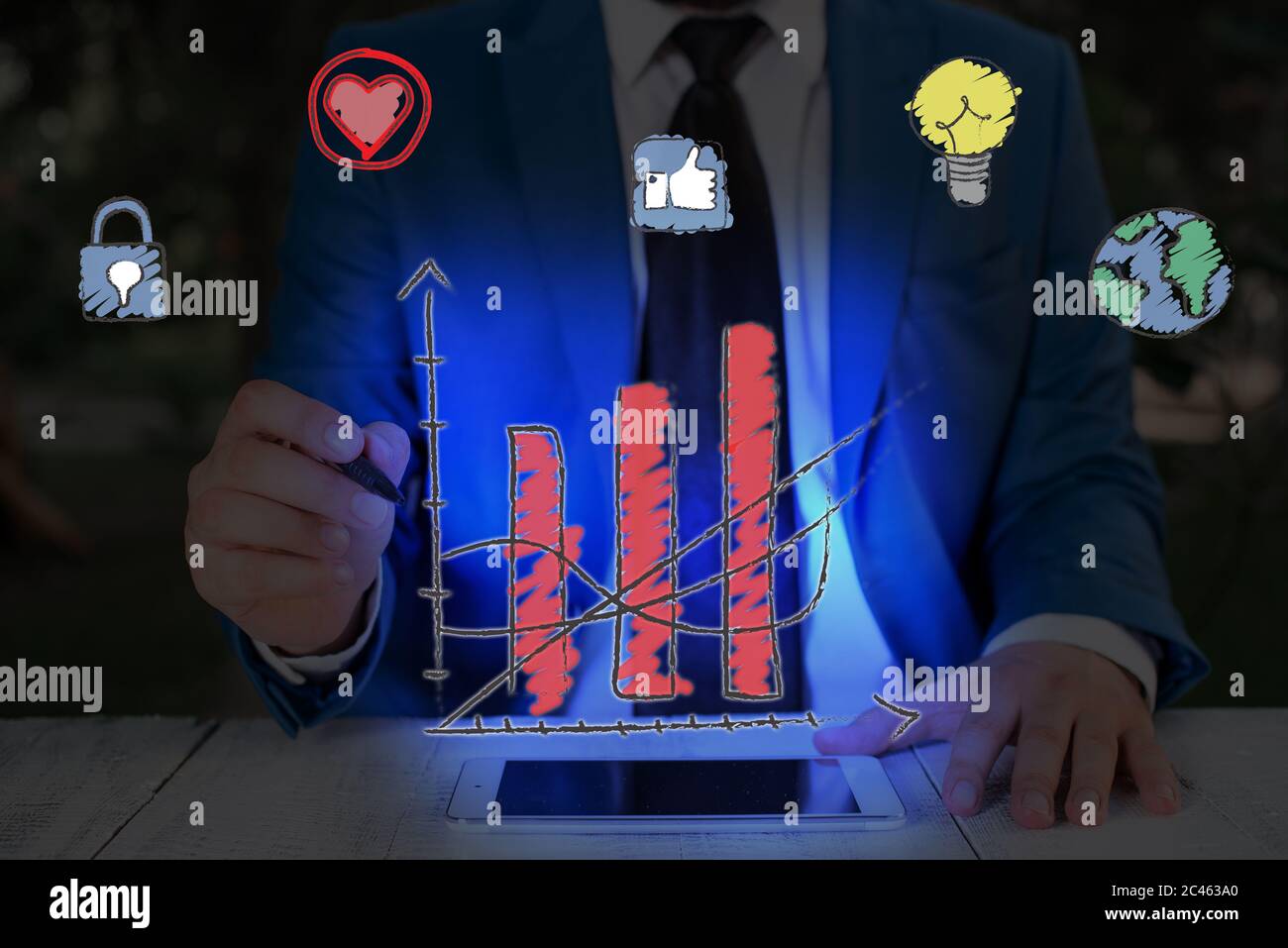 Free Sketch Of Digital Technology Information With Infographic Element ...