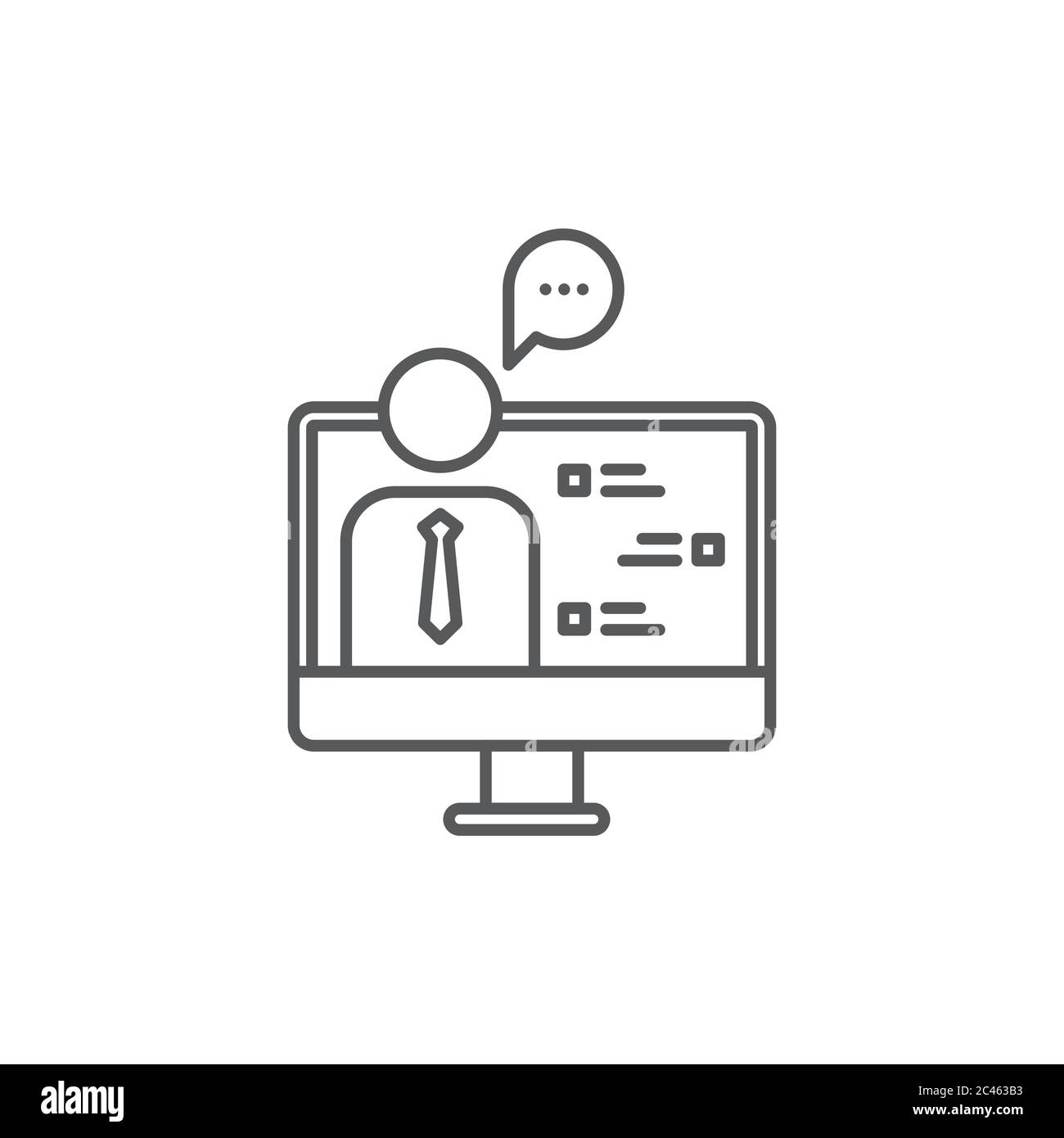 Online consulting vector icon symbol isolated on white background Stock ...