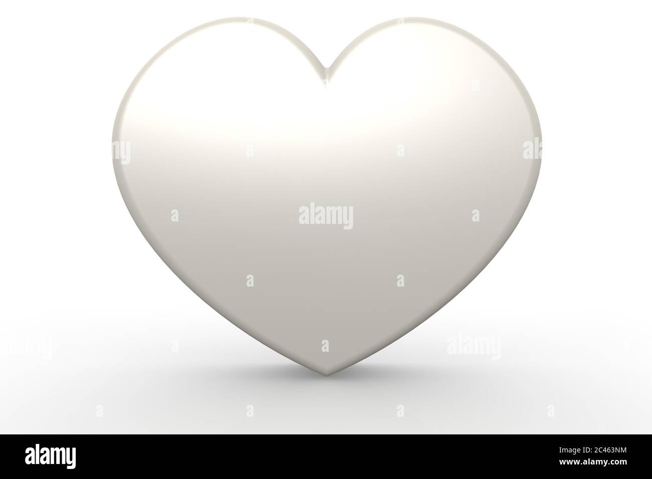 White heart shape with isolated background image with hi-res rendered ...