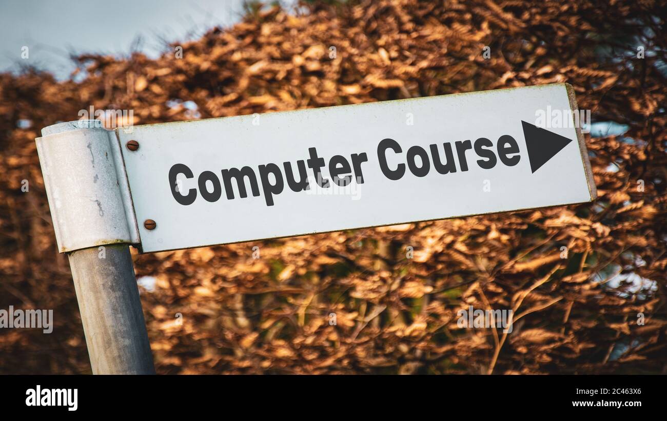Street Sign the Direction Way to COMPUTER COURSE Stock Photo - Alamy