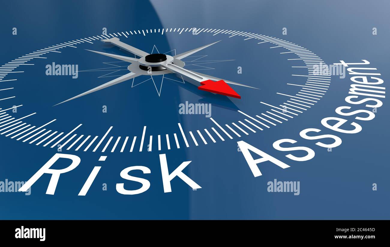 Blue compass with Risk Assessment word, 3D rendering Stock Photo - Alamy
