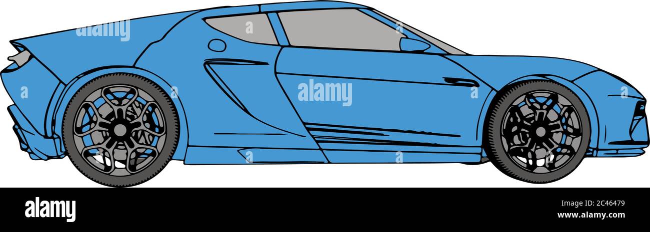 blue sports car vector Stock Vector Image & Art - Alamy