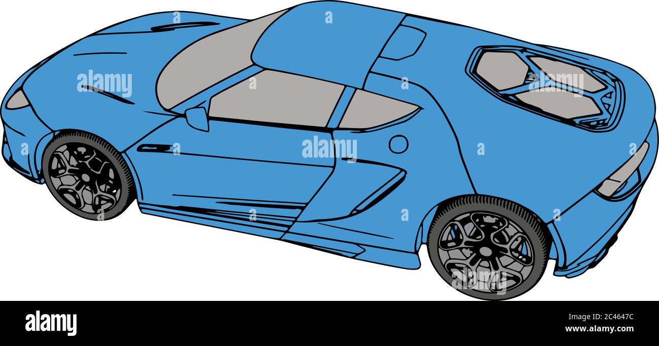 blue sports car vector Stock Vector Image & Art - Alamy