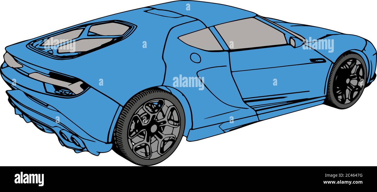 blue sports car vector Stock Vector Image & Art - Alamy