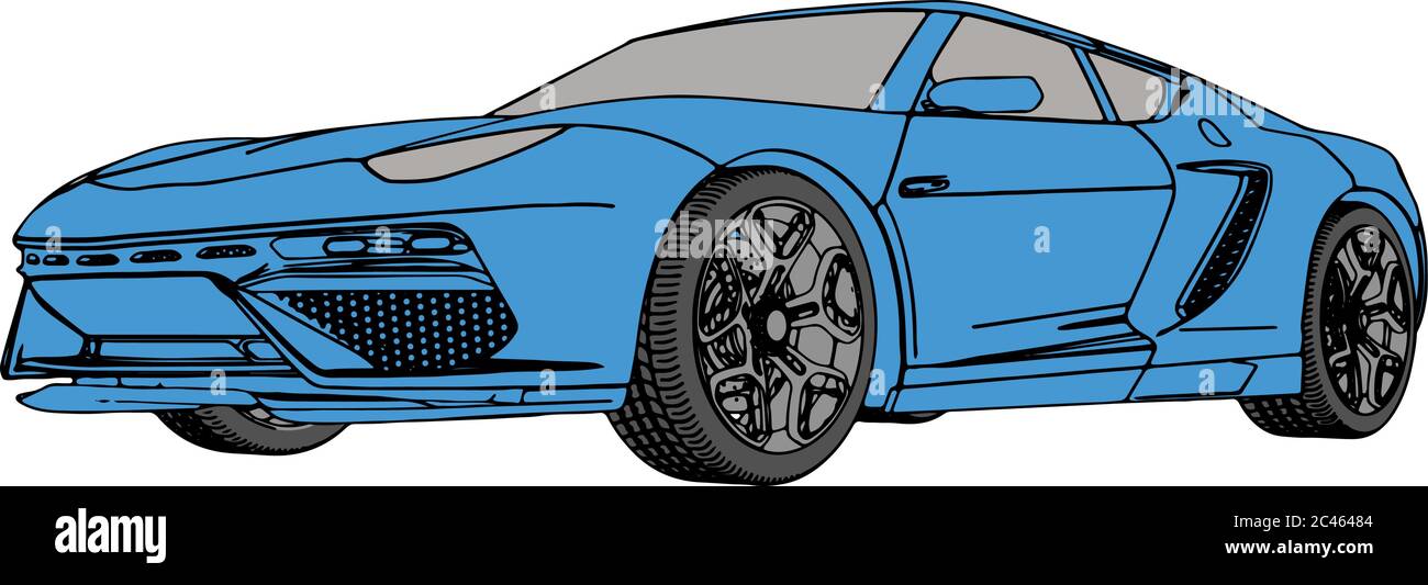 blue sports car vector Stock Vector Image & Art - Alamy