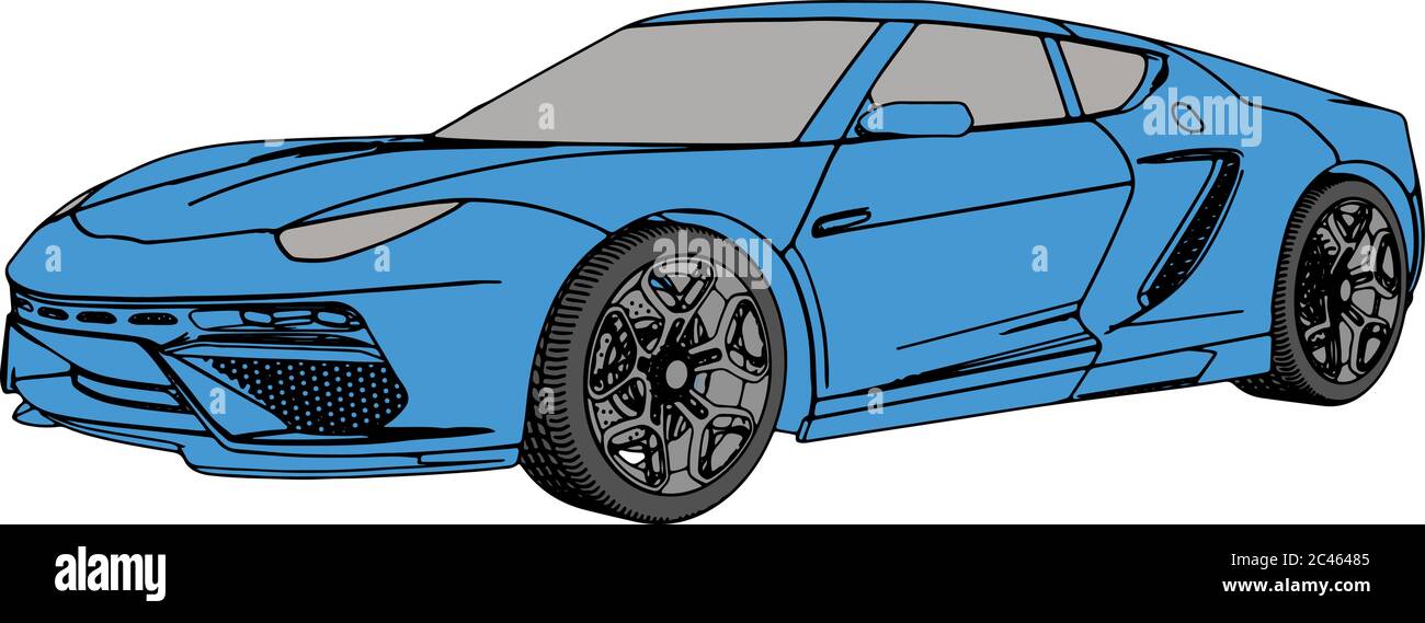 blue sports car vector Stock Vector Image & Art - Alamy