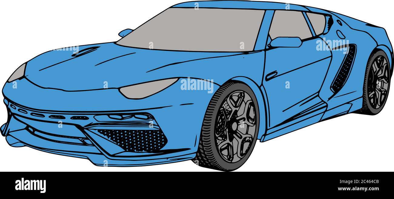 blue sports car vector Stock Vector Image & Art - Alamy