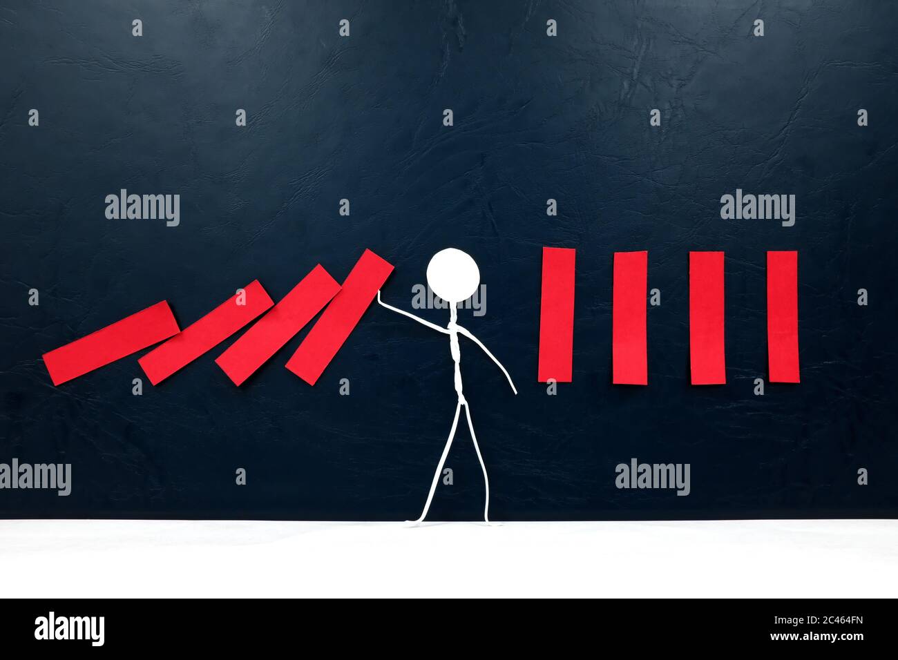 Crisis management and business continuity concept. Human stick figure ...