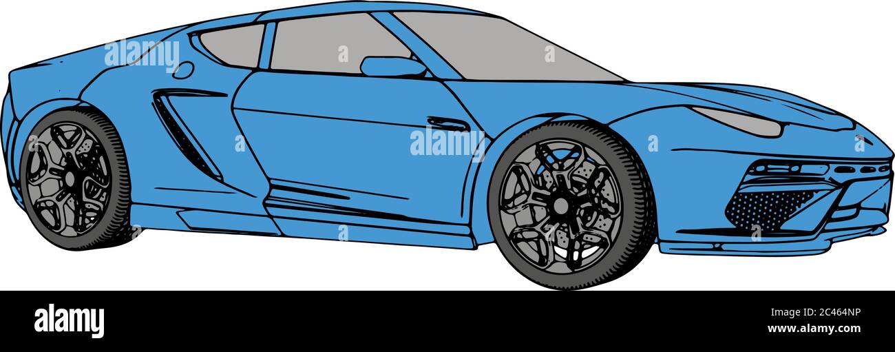 blue sports car vector Stock Vector Image & Art - Alamy