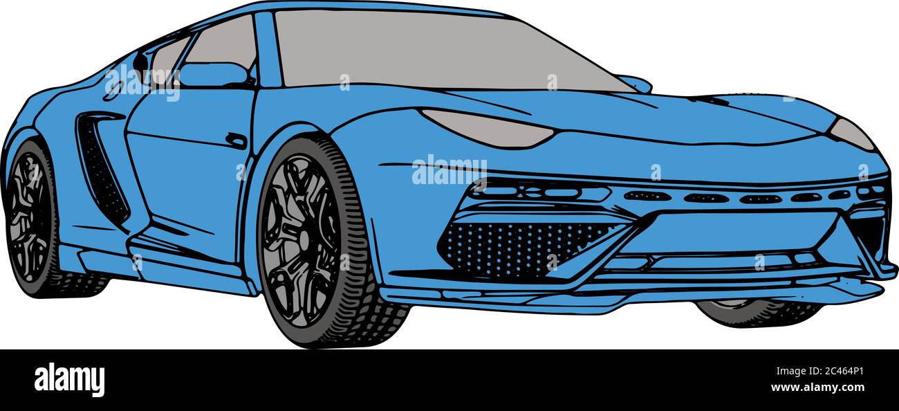 blue sports car vector Stock Vector Image & Art - Alamy