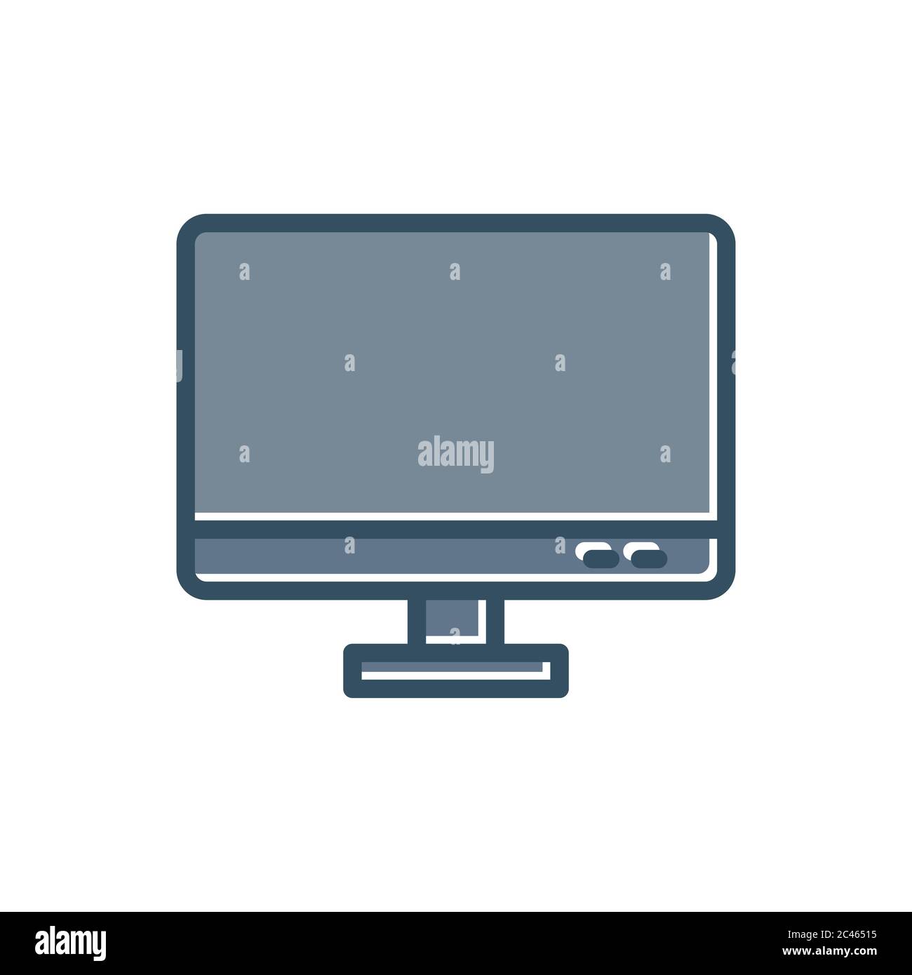 Monitor flat icon, desktop flat icon. Design template vector Stock ...