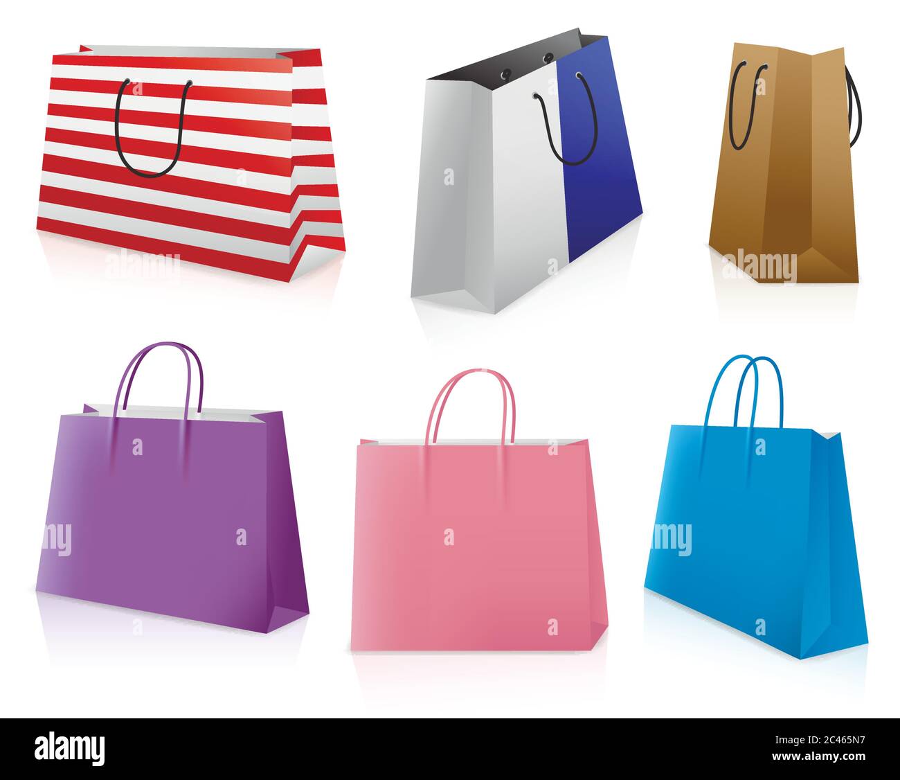 Realistic set shopping bags Stock Vector Images - Alamy