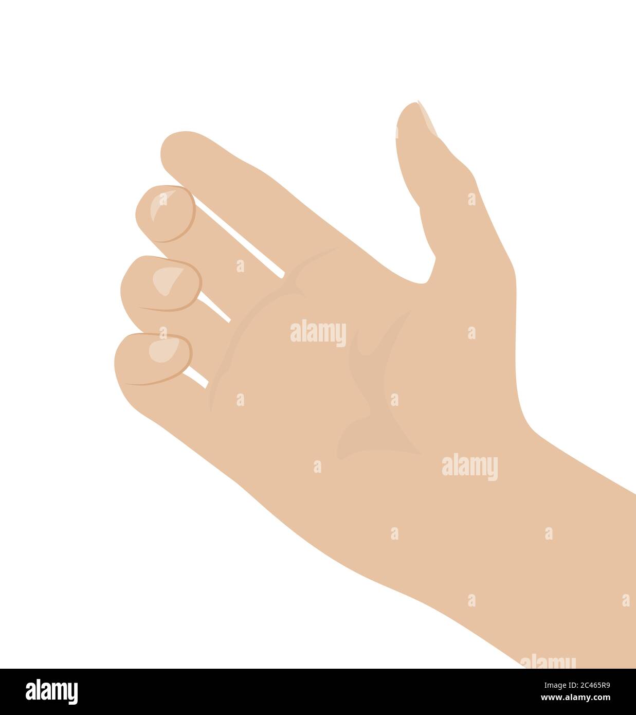 Woman hand on white background, flat design vector illustration Stock ...