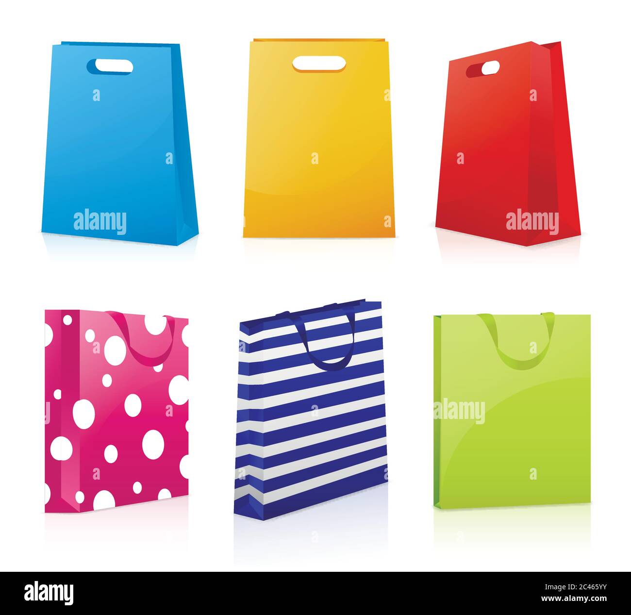 Set of shopping bags, realistic vector illustration Stock Vector Image ...