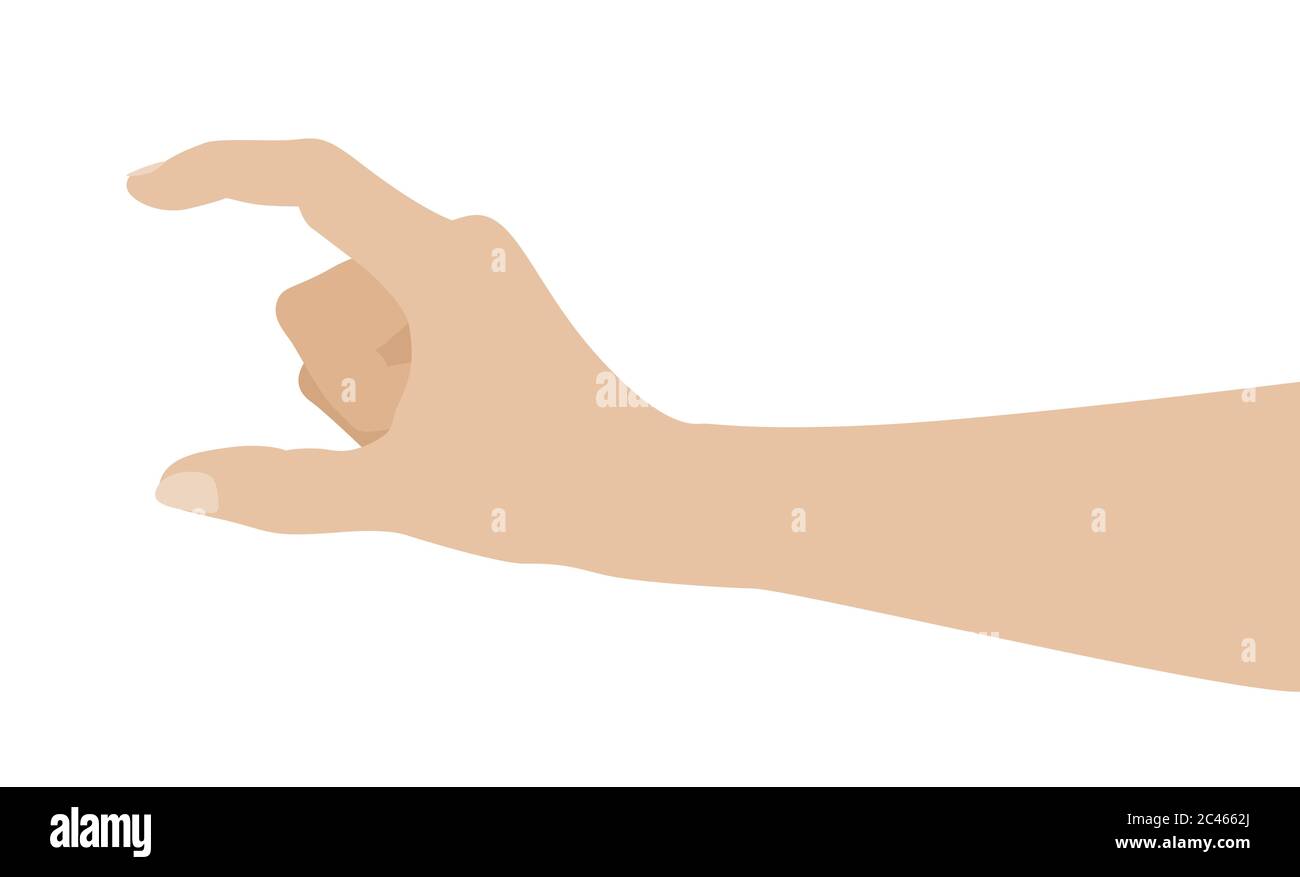 Woman hand on white background, flat design vector illustration Stock ...