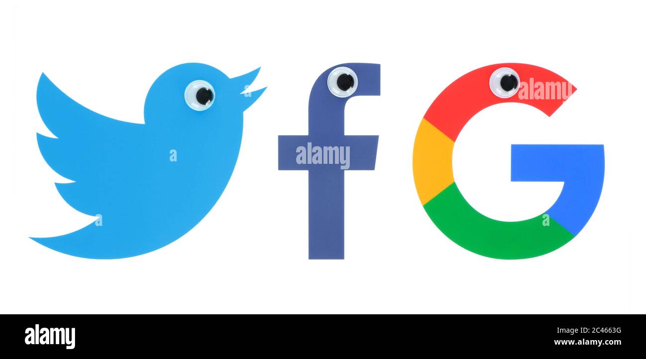 Facebook logo and eye hi-res stock photography and images - Alamy