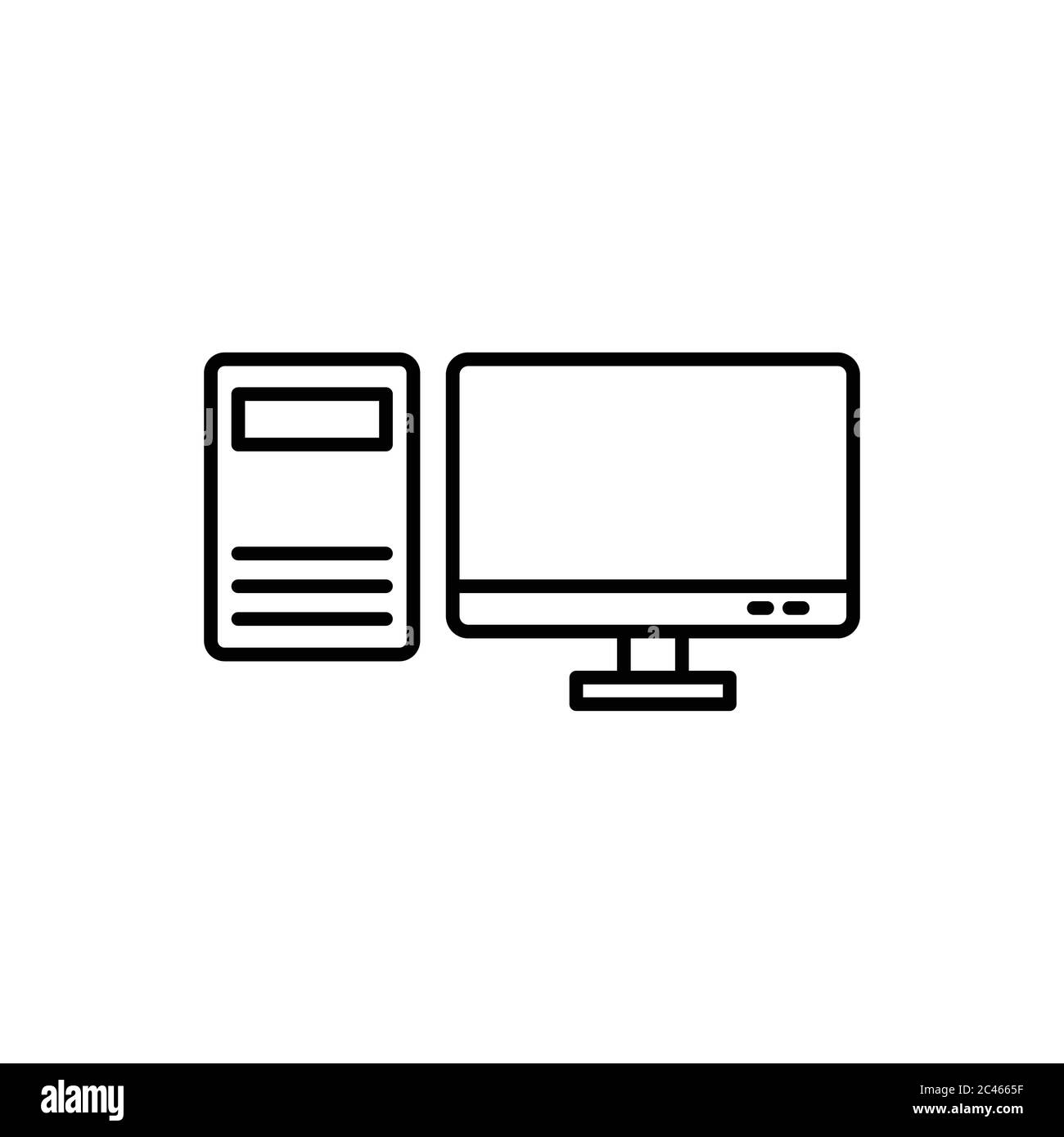 Personal computer, line icon set. Design template vector Stock Vector ...