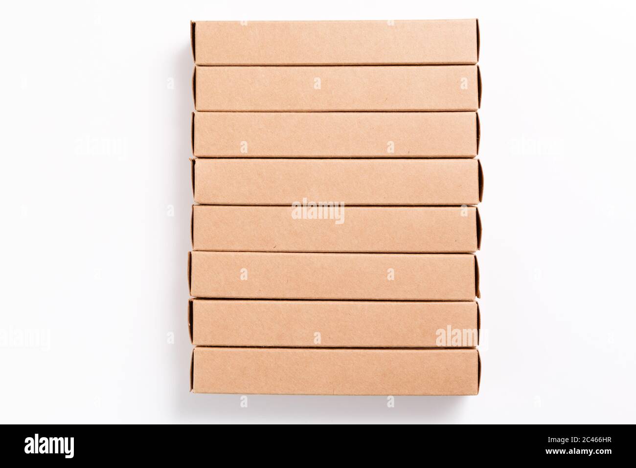 Oblong cardboard boxes on white background. Mockup image. Delivery and ...