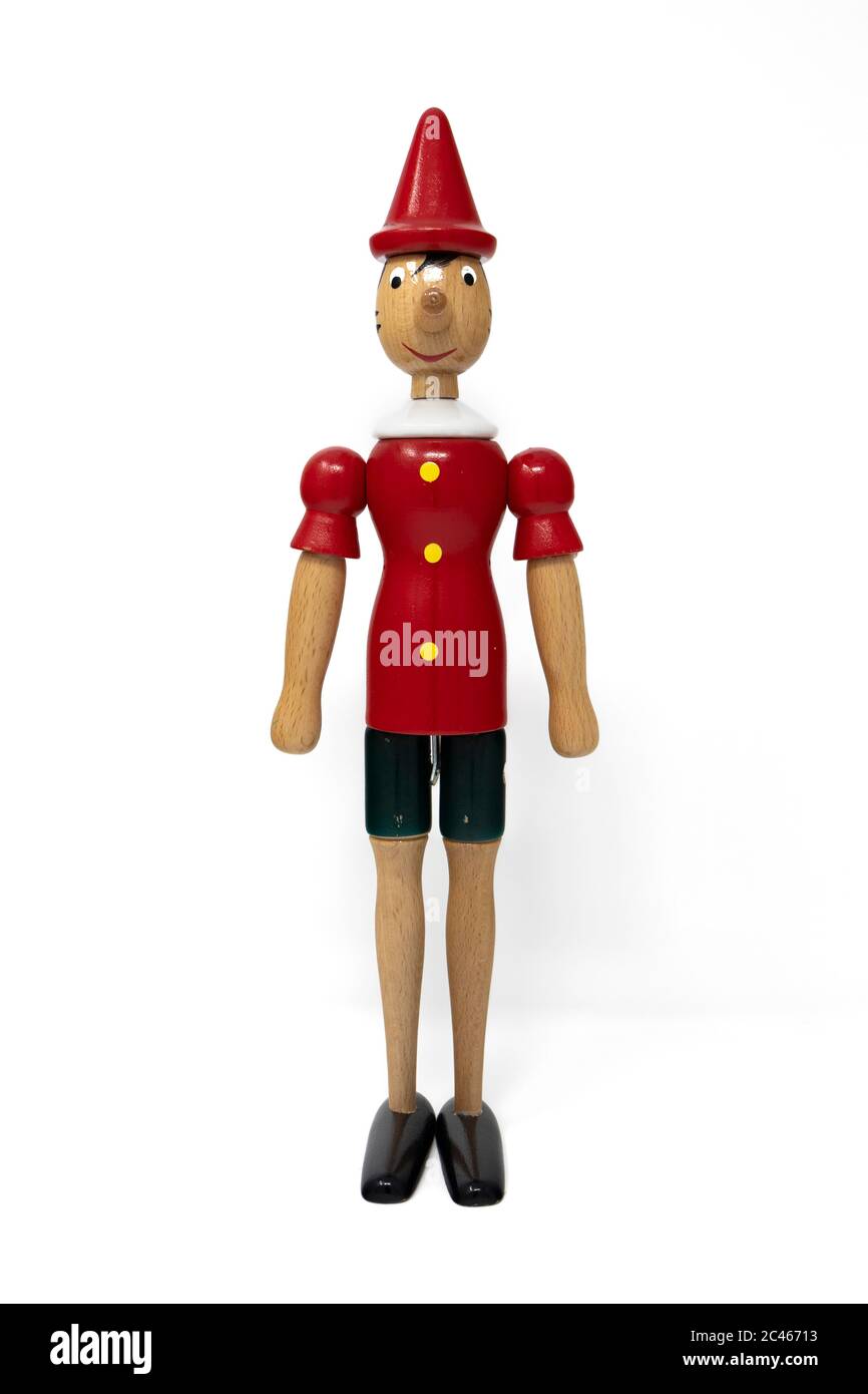 January 10, 2019 - Rome, Italy - Pinocchio, the wooden puppet, isolated ...