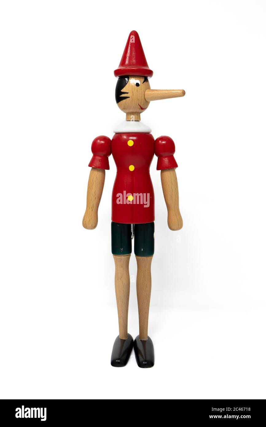 January 10, 2019 - Rome, Italy - Pinocchio, the wooden puppet, isolated ...