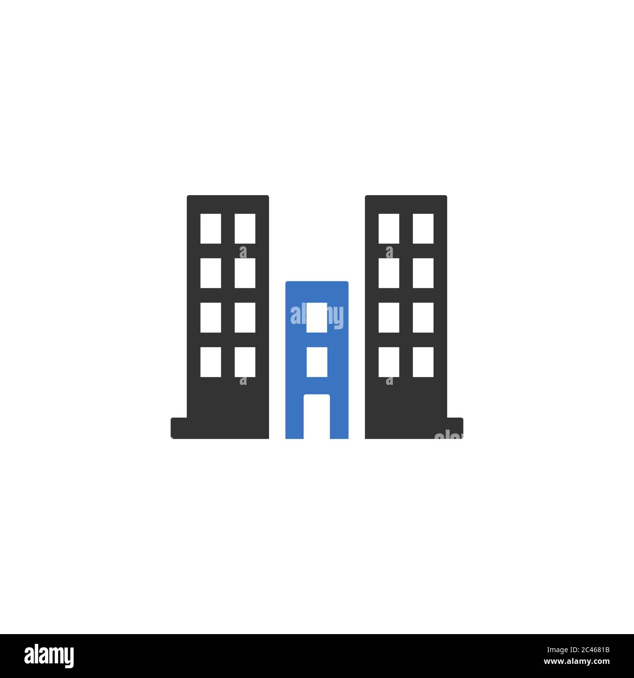 Office Building flat icon isolated on white background Stock Vector ...