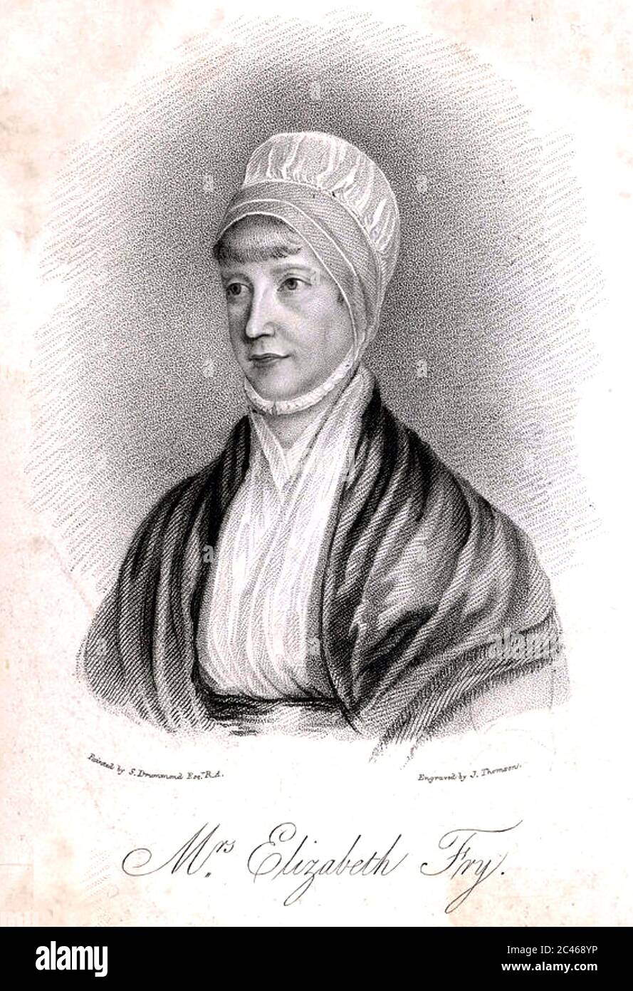 ELIZABETH FRY (1780-1845) English Quaker prison reformer Stock Photo ...