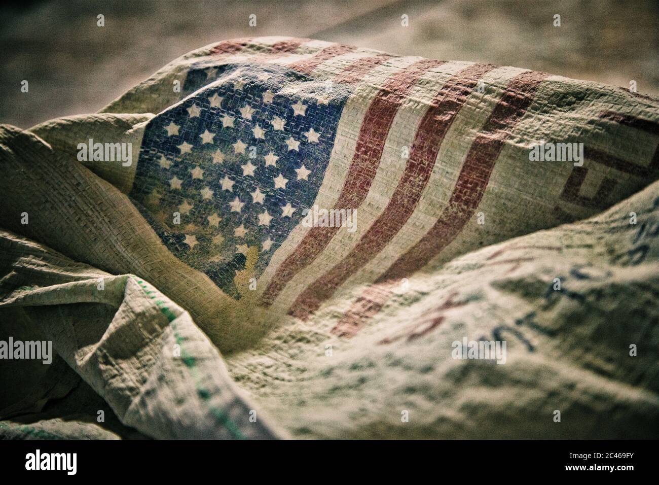 Old discarded USA American flag Stock Photo - Alamy