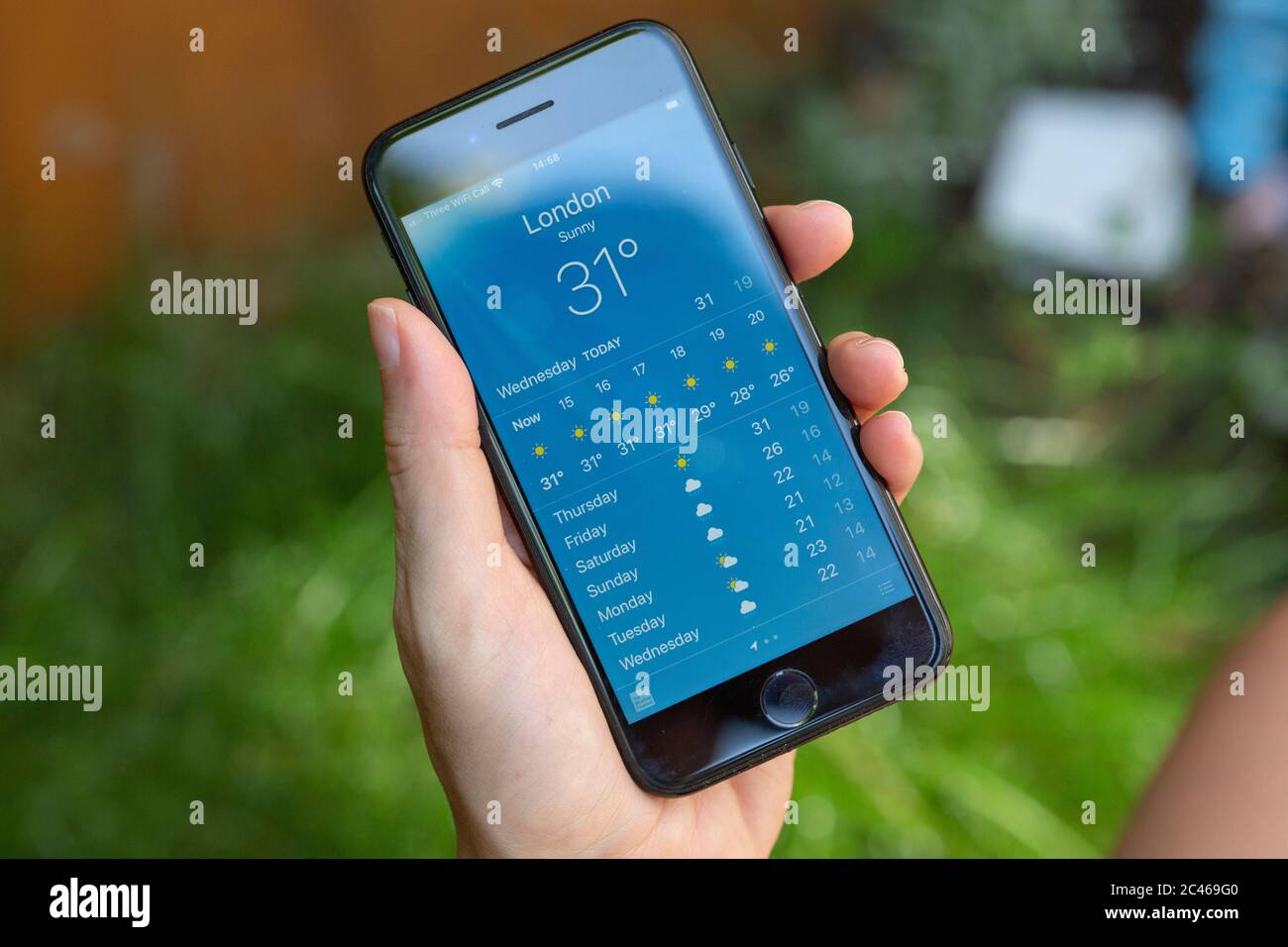 London, England. 24th June 2020. A black mobile phone shows todays ...