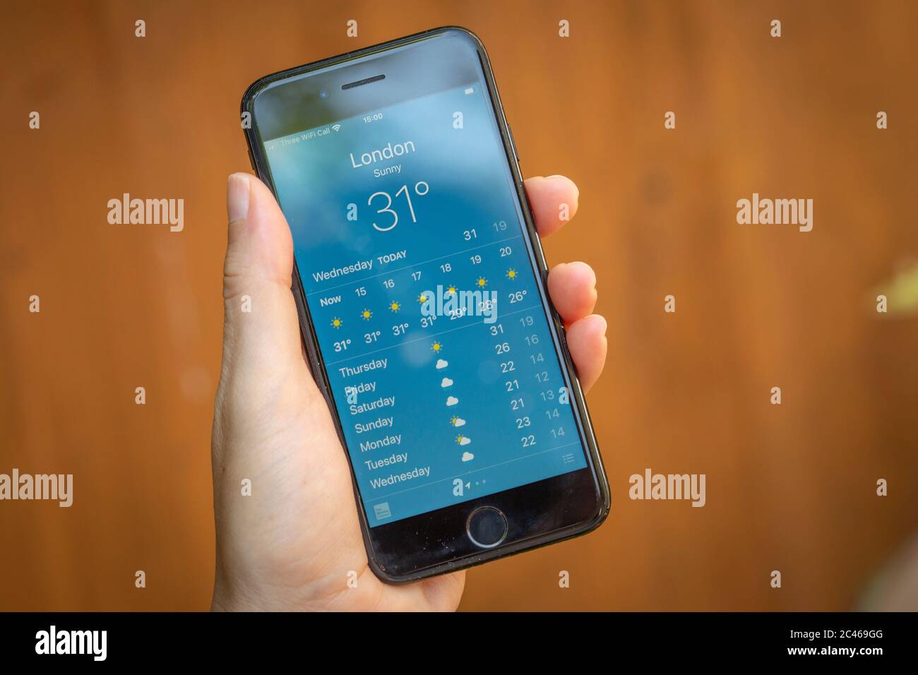 London, England. 24th June 2020. A black mobile phone shows todays ...