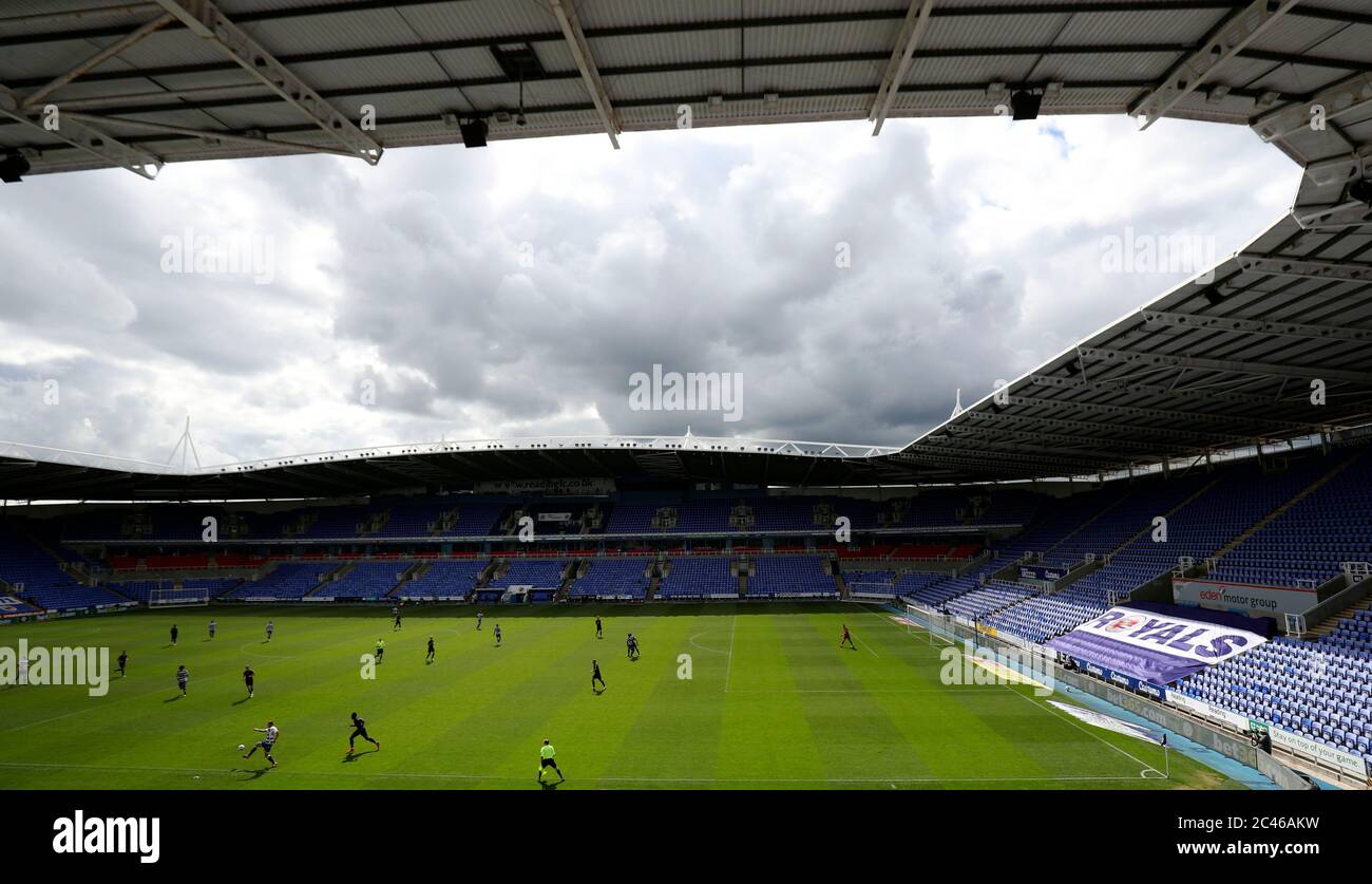 Reading take on Stoke City in front of empty stands during the Sky Bet ...