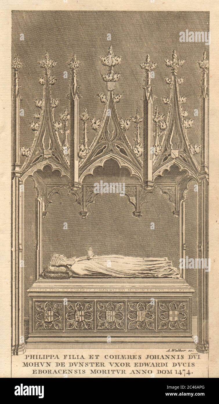 Tomb of Philippa de Mohun, Duchess of York. Westminster Abbey. London ...