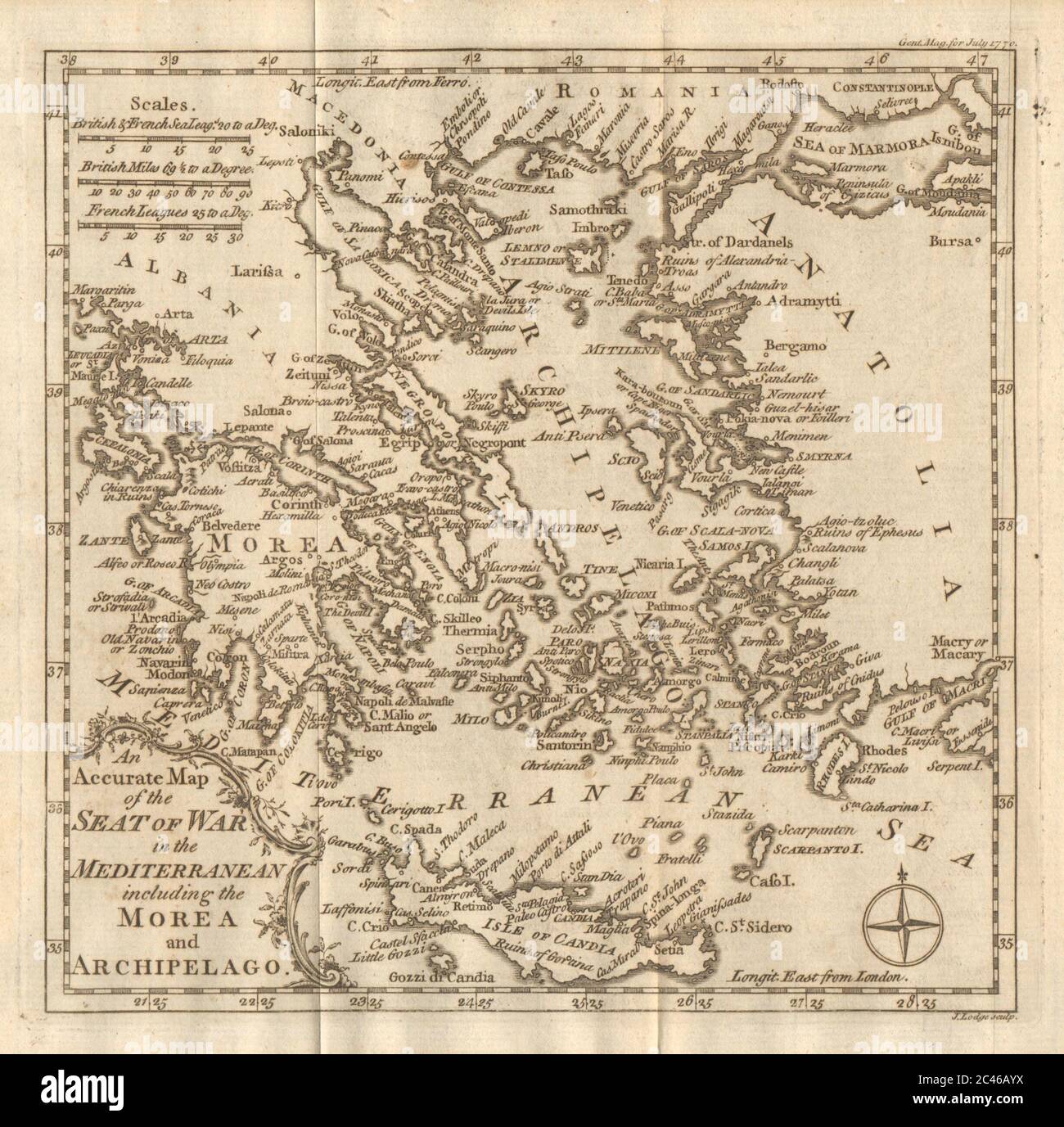 The Seat of War in the Mediterranean. Morea. Greece & the Aegean. LODGE ...