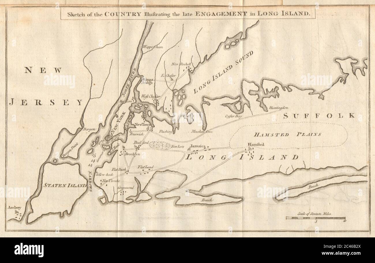 Battle of long island map hi-res stock photography and images - Alamy