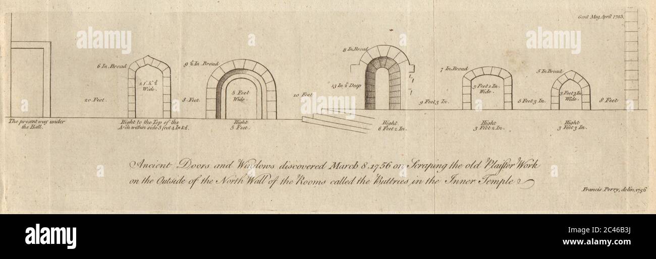 Doors & windows discovered 1756, Inner Temple Butteries, London 1783 ...