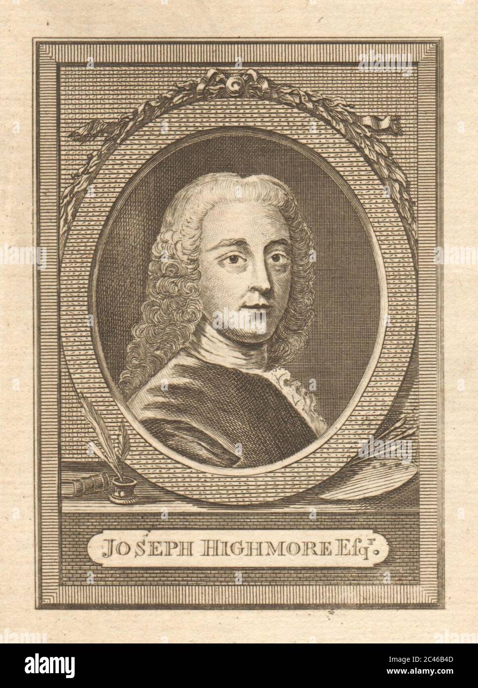 Joseph Highmore Esqr.. Painter. Artists 1780 old antique vintage print ...