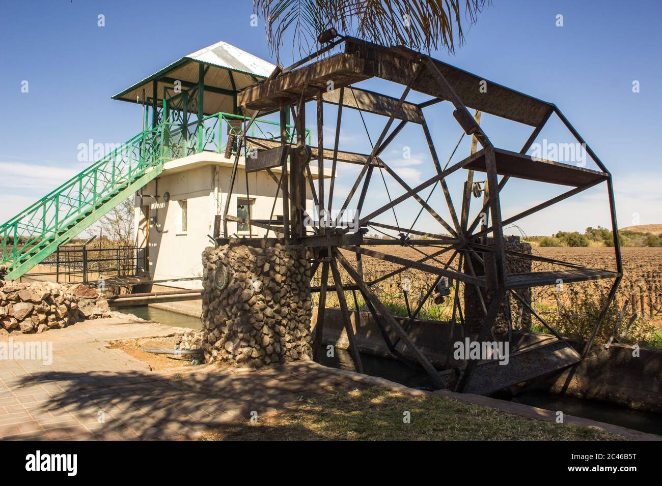 The Persian waterwheel at Keimoes, South Africa, used for irrigation of ...