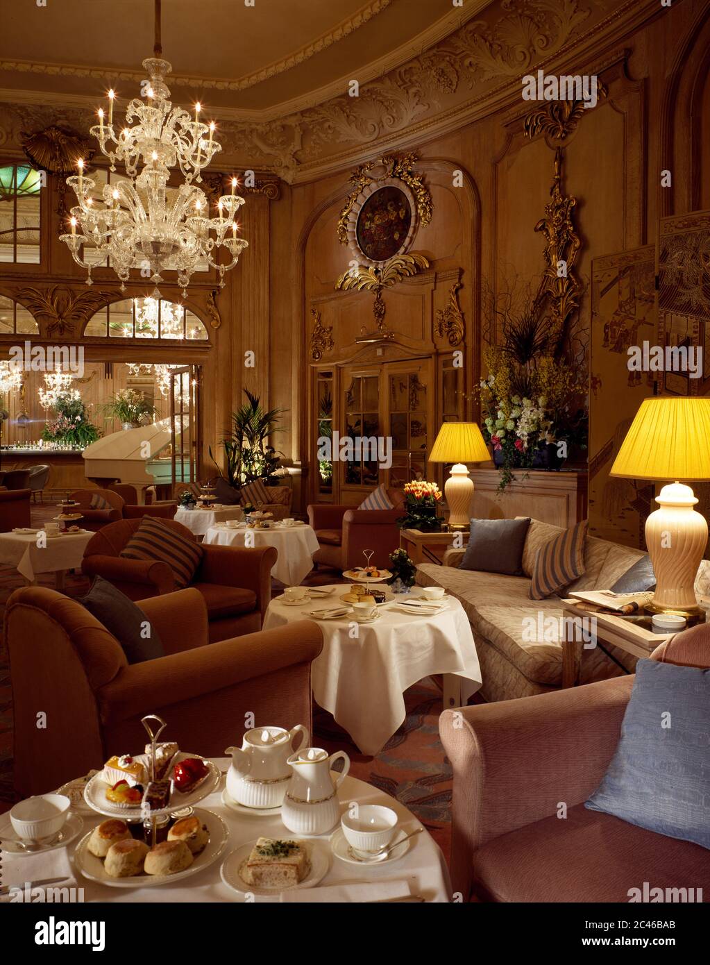Tea at the London Ritz in large lounge Stock Photo - Alamy