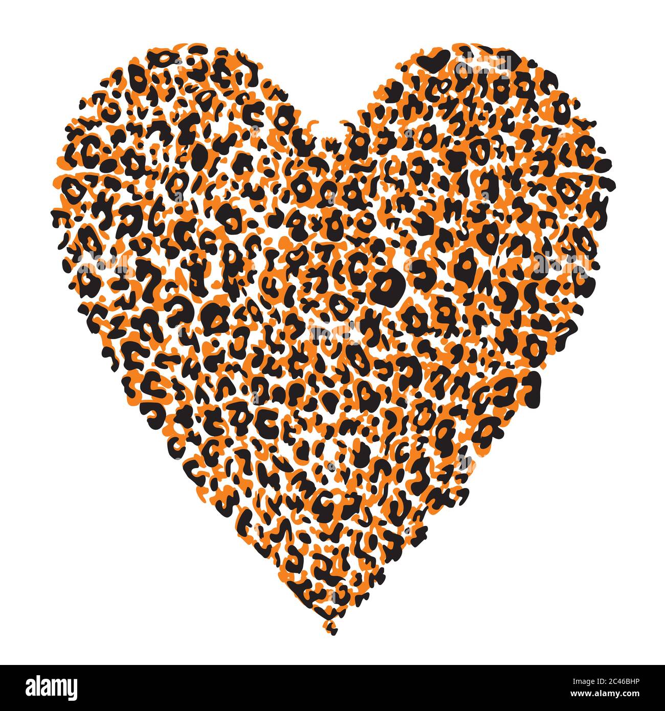 t-shirt design with vector illustration of a animal print heart ...