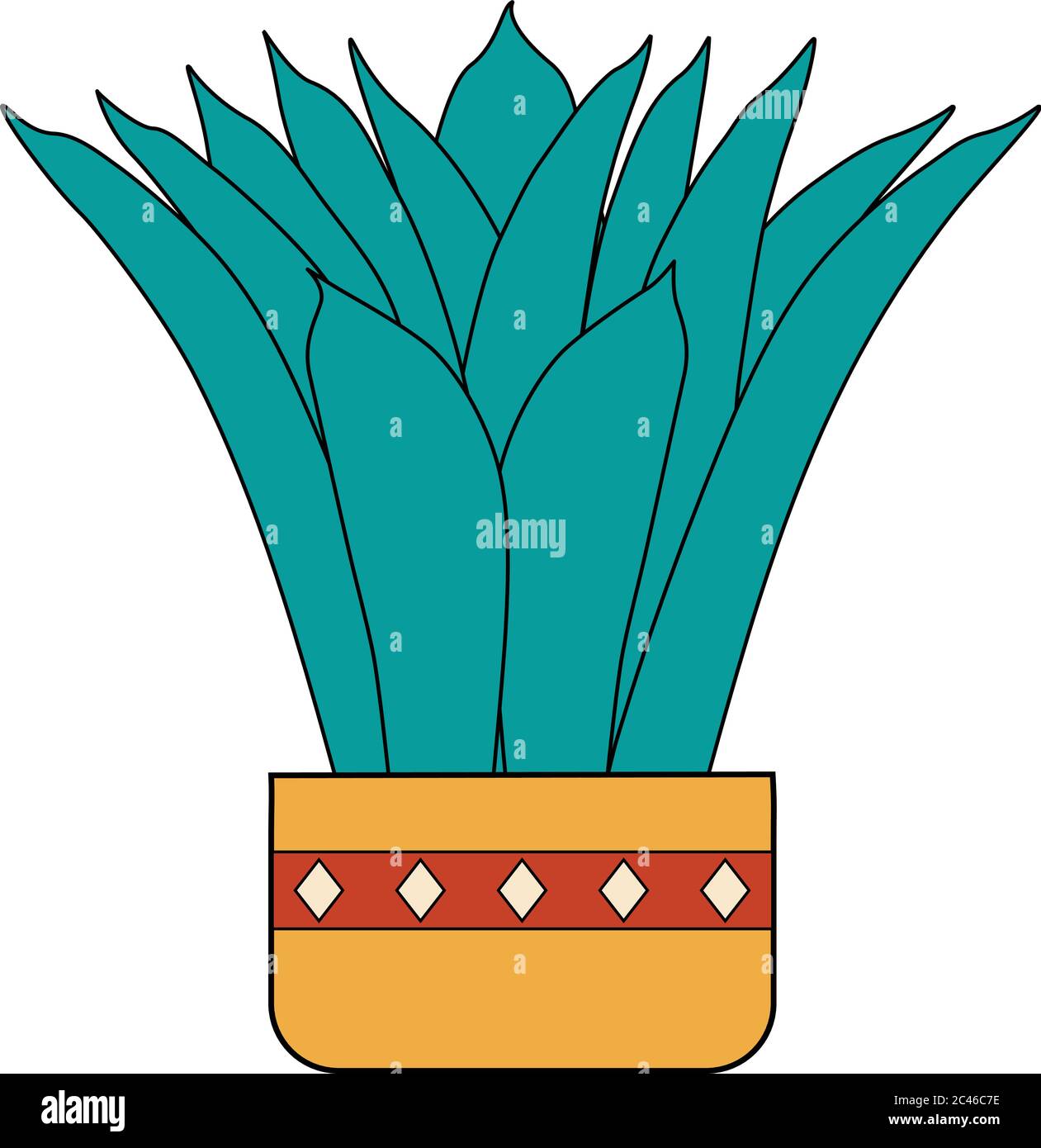 Agave pot Stock Vector Images - Alamy