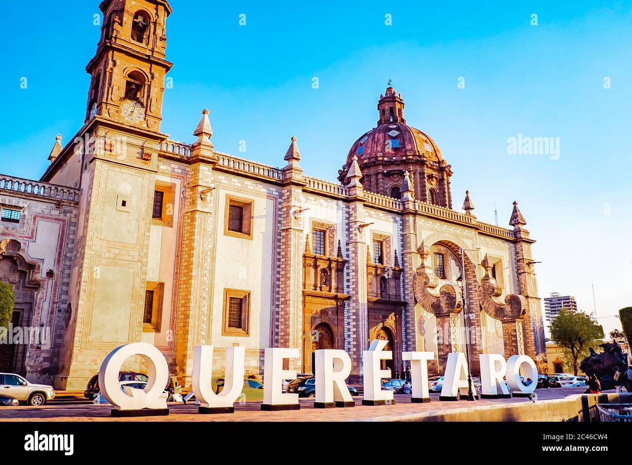 Historical Town Queretaro in Mexico Stock Photo - Alamy
