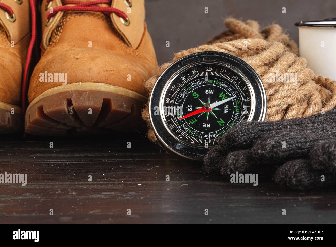 Vintage explorer tools hi-res stock photography and images - Alamy