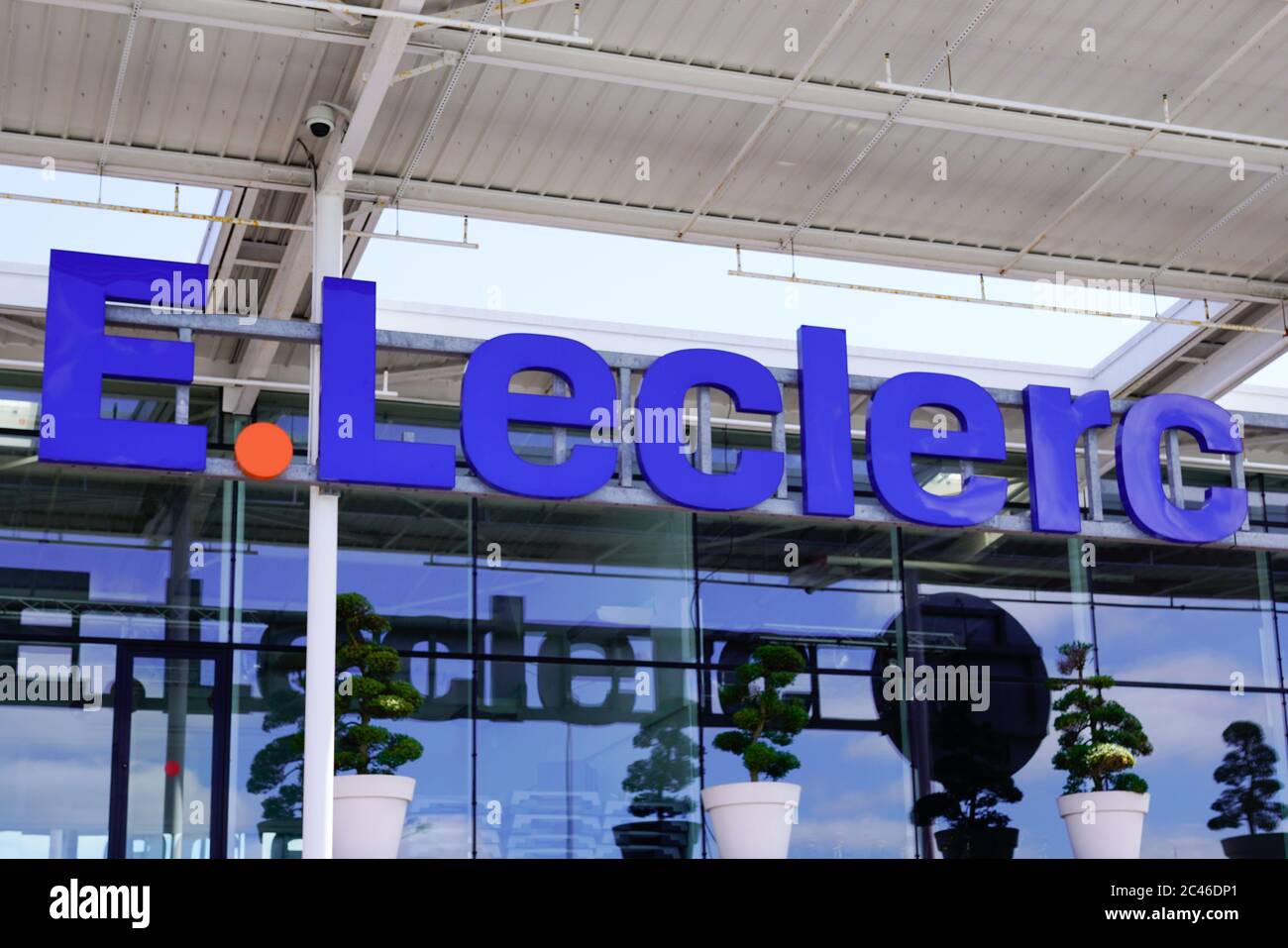 Bordeaux , Aquitaine / France - 06 20 2020 : Leclerc logo of ...