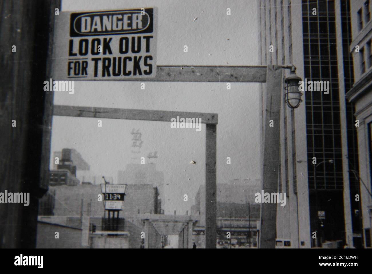 Fine 70s vintage black and white lifestyle photography of a sidewalk ...