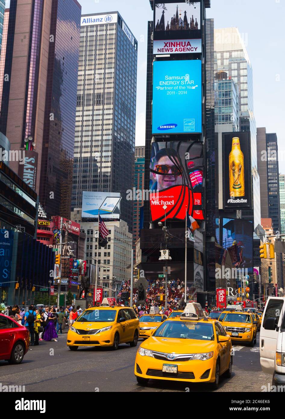 NEW YORK CITY, USA - 31ST AUGUST 2014: Time Square during the day ...