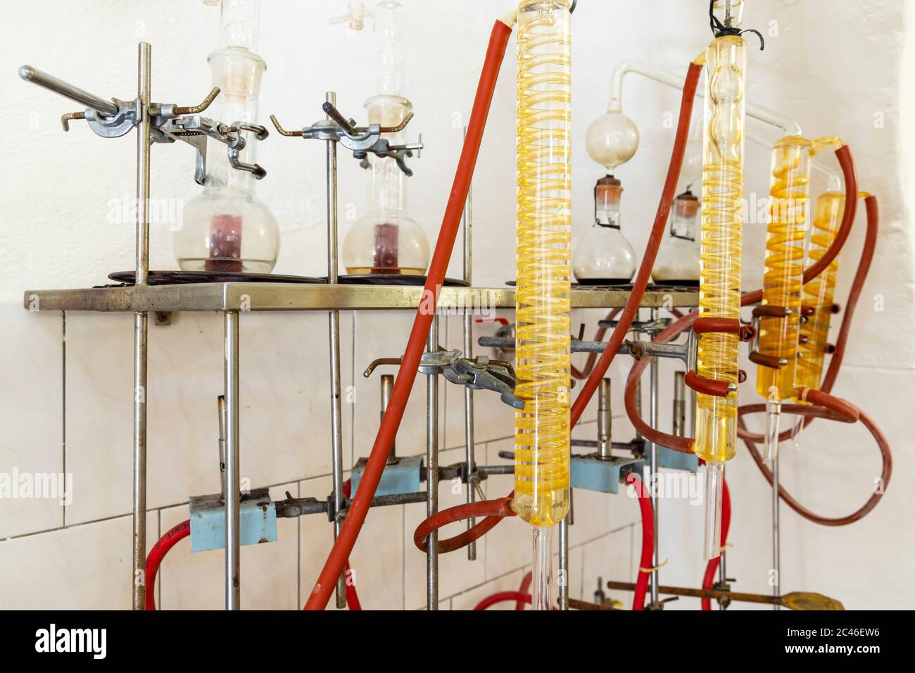 wine's laboratory with traditional and modern apparatus Stock Photo - Alamy