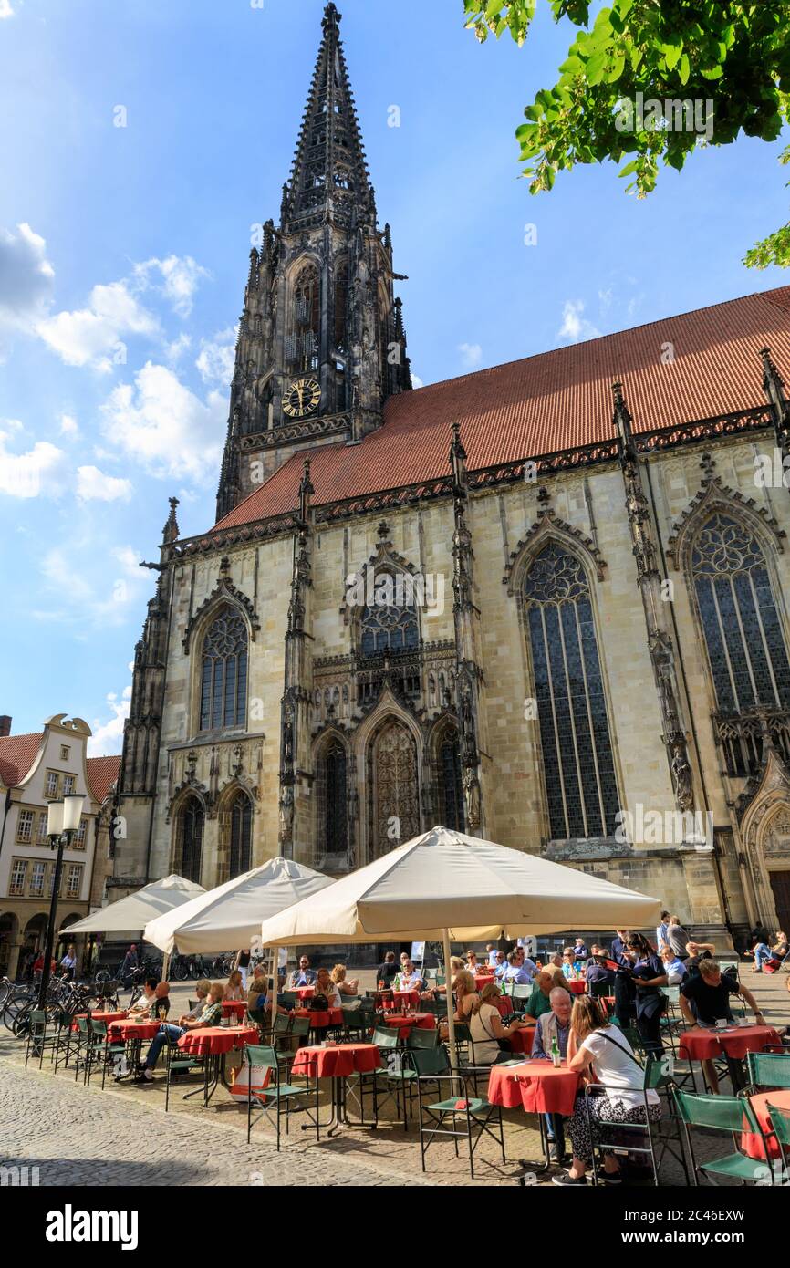 St Lambert's Church, Roman Catholic church and outdoor cafes in summer ...