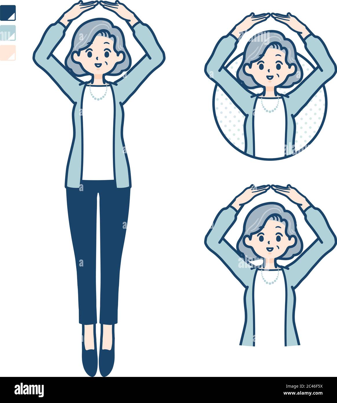 Woman elderly arms front Stock Vector Images - Alamy